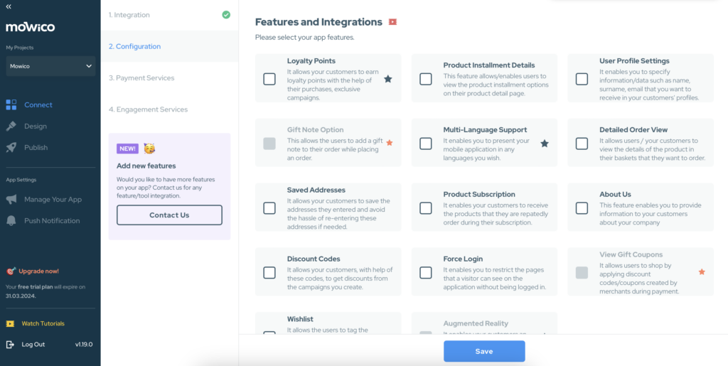 Features and Integrations - Mowico